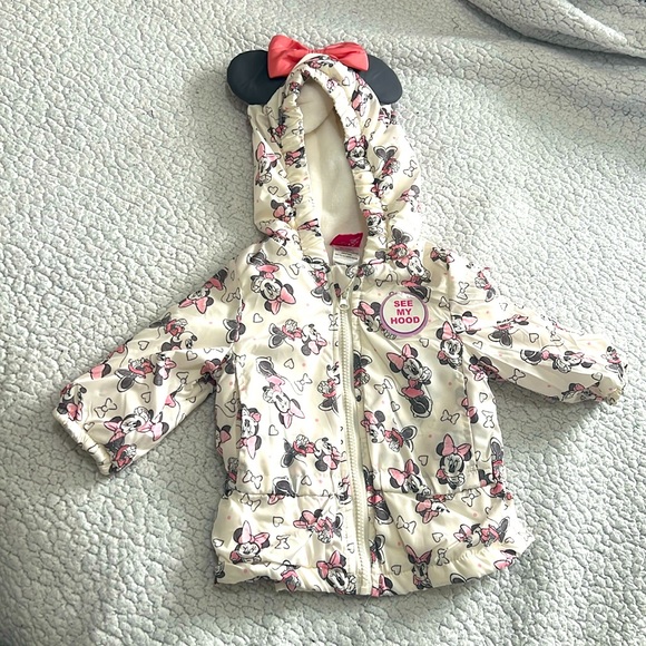 Disney | Jackets & Coats | Disneys Minnie Mouse Hooded Windbreaker ...